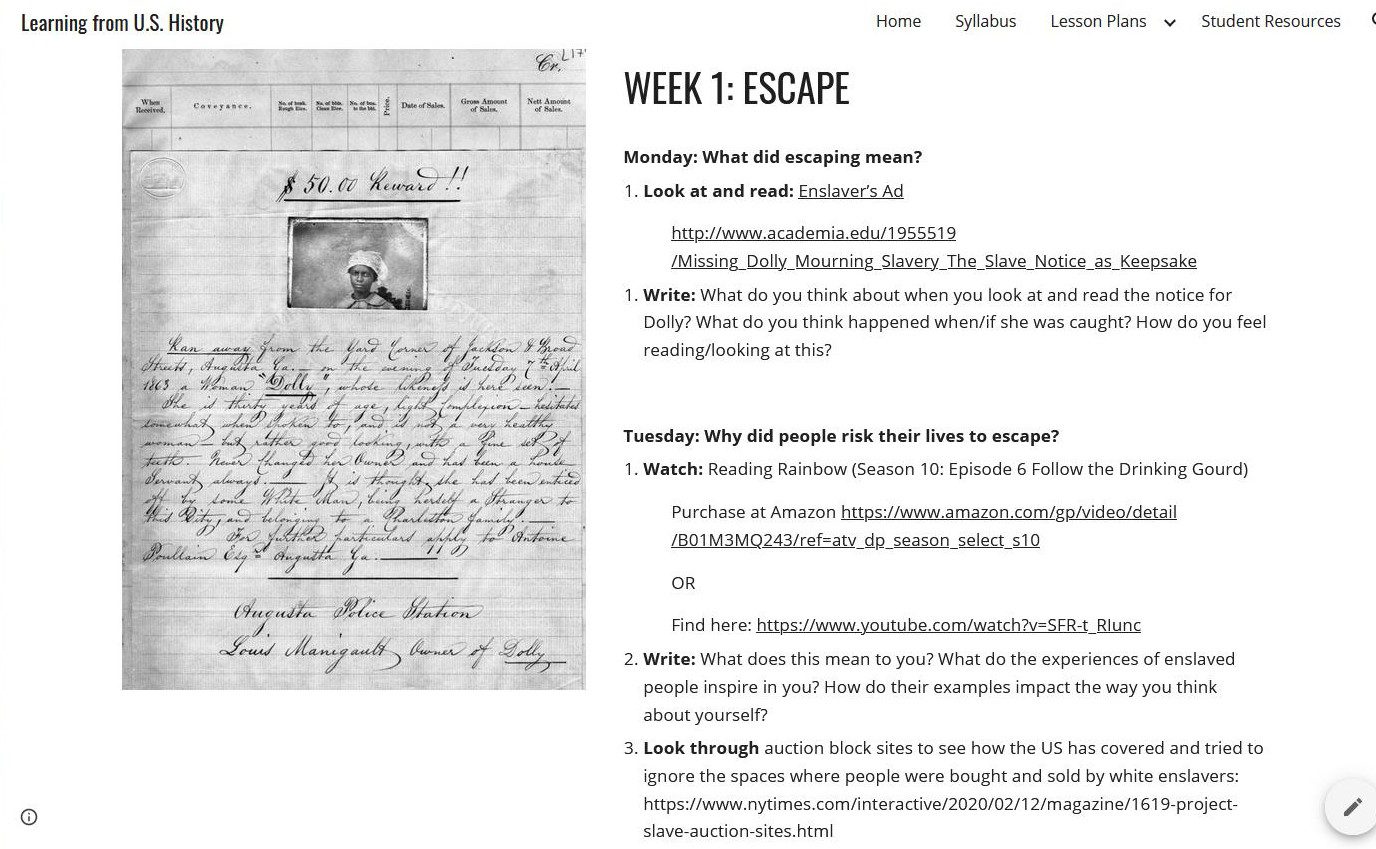 Learning from U.S. History: A Fifth Grade Social Studies Curriculum ...